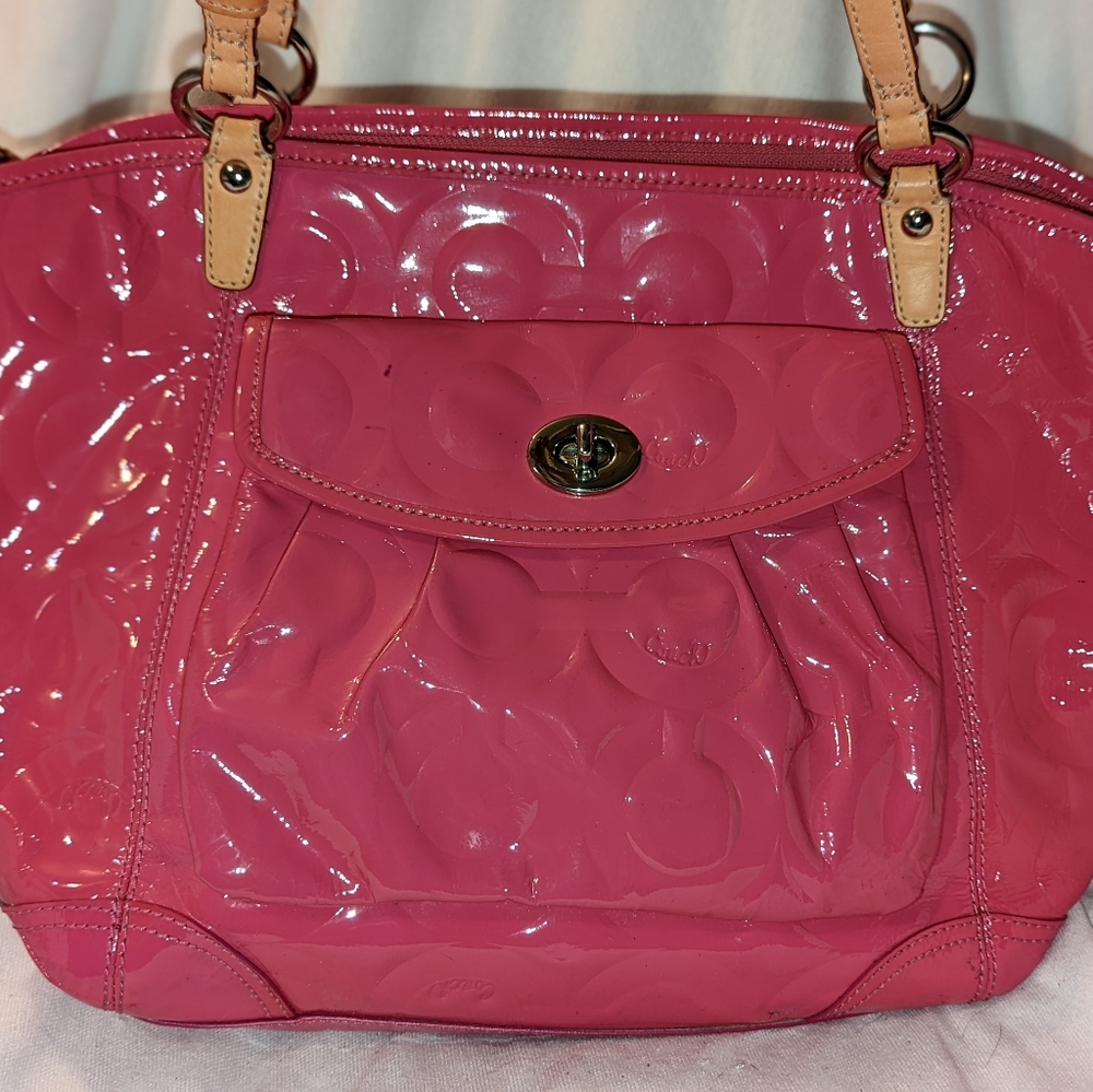 Coach Hot Pink Patent Leather Purse - Gem